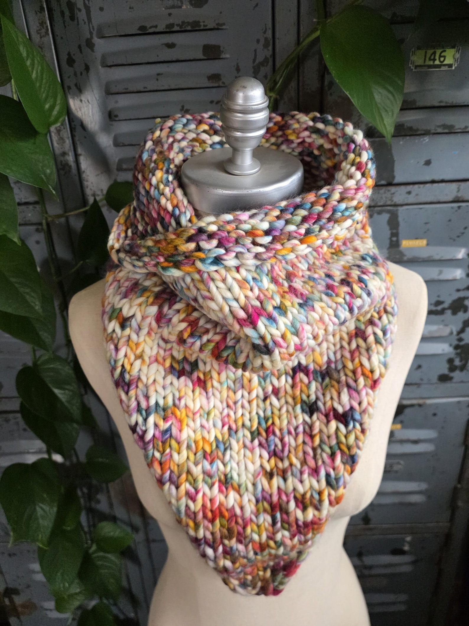 KNITTING PATTERN - the Basalt Bandana Cowl, Super Bulky Knit Neck Scarf ...