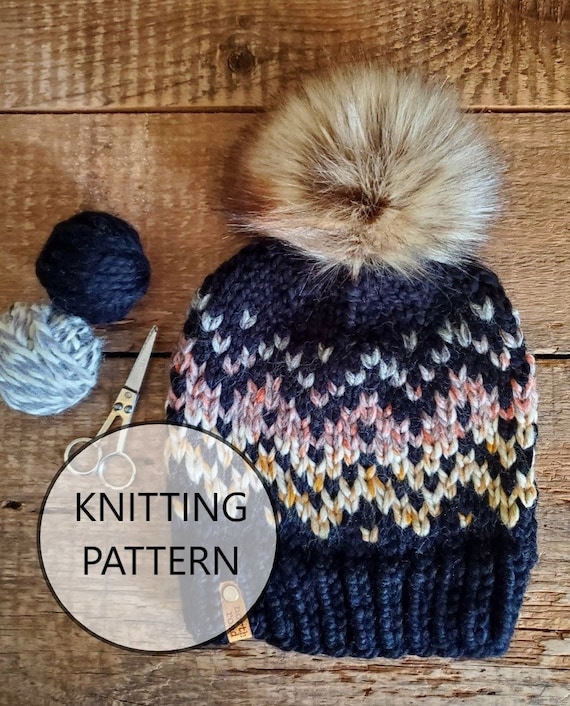 KNITTING PATTERN Sawtooth Mountains Hat Super Bulky Knit - Etsy