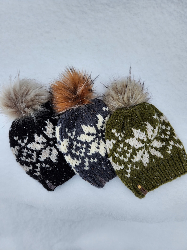 KNITTING PATTERN the Snowflake Hat Super Bulky Knit Hat - Etsy