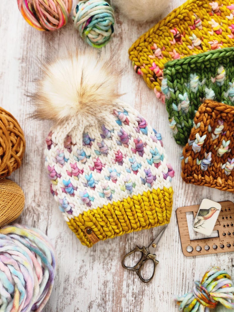 KNITTING PATTERN - the Seed Collector Hat, Super Bulky Knit Hat Pattern ...