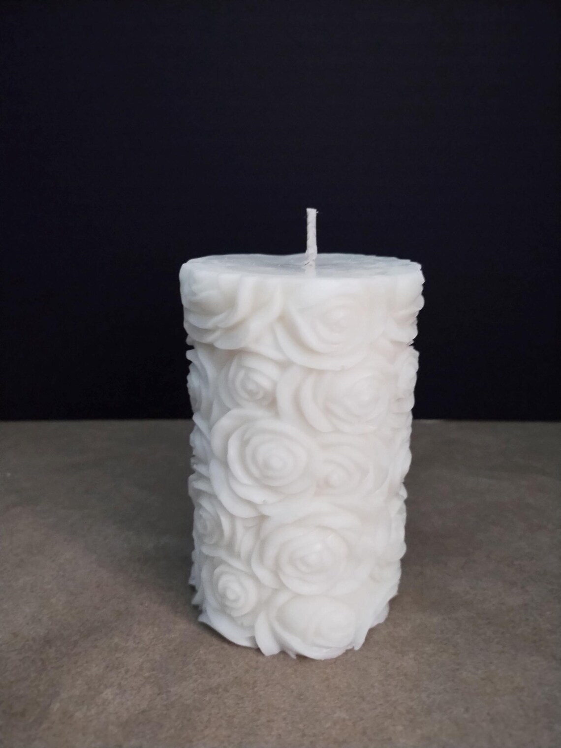 Rose Pillar Candles, Unique Hand Poured Handmade, Palm Paraffin Wax ...