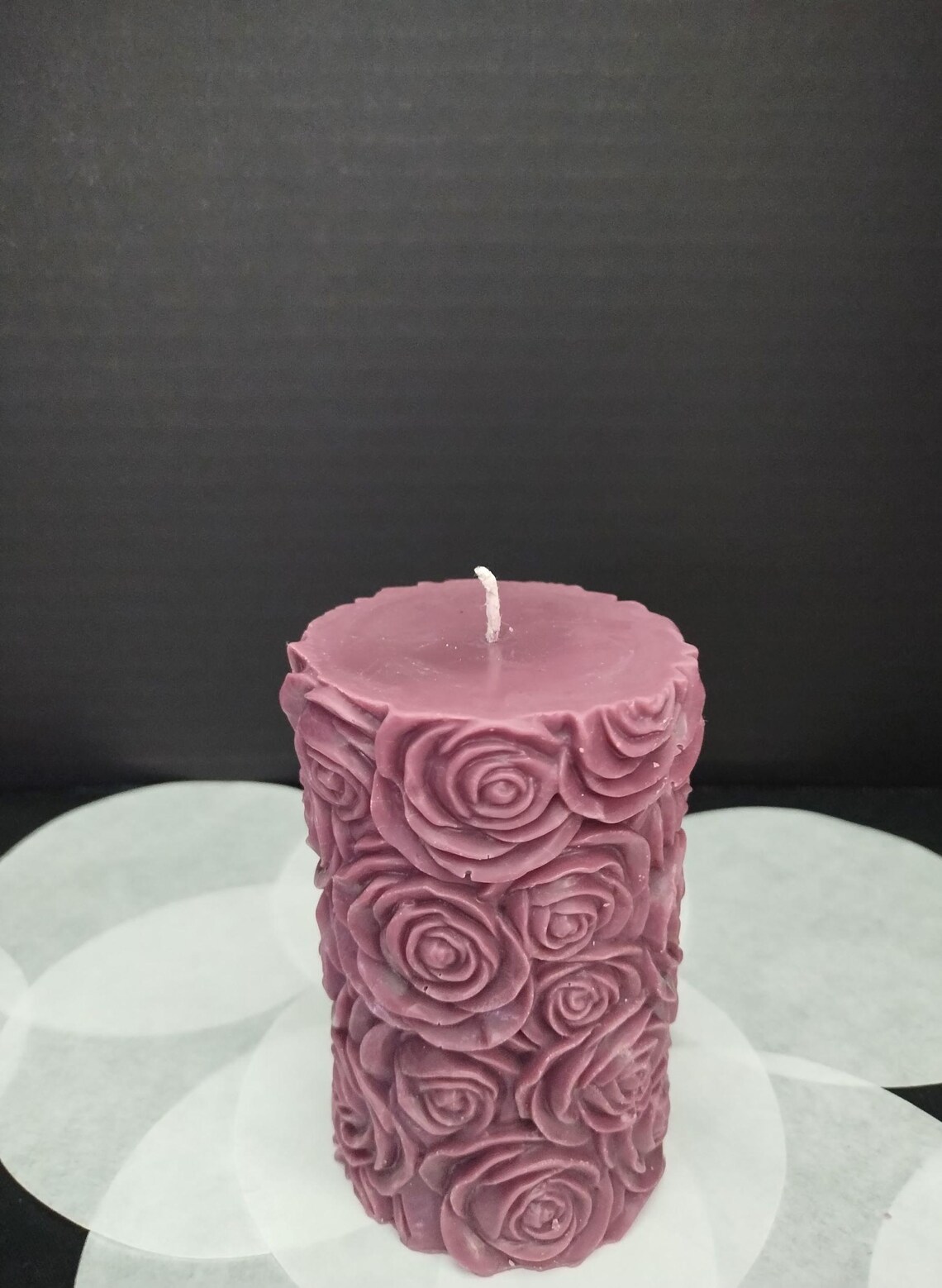 Rose Pillar Candles, Unique Hand Poured Handmade, Palm Paraffin Wax ...