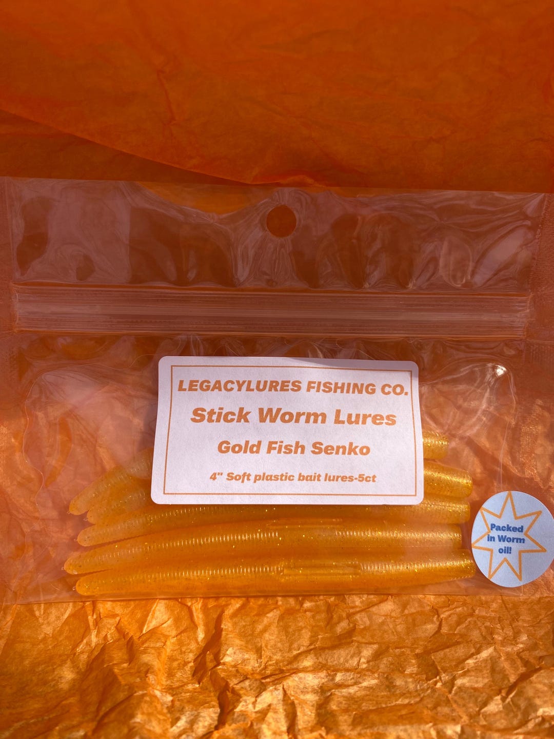 Gold Fish Senko Stick Worm Plastic Bait | Soft Plastic Worm Lures ...