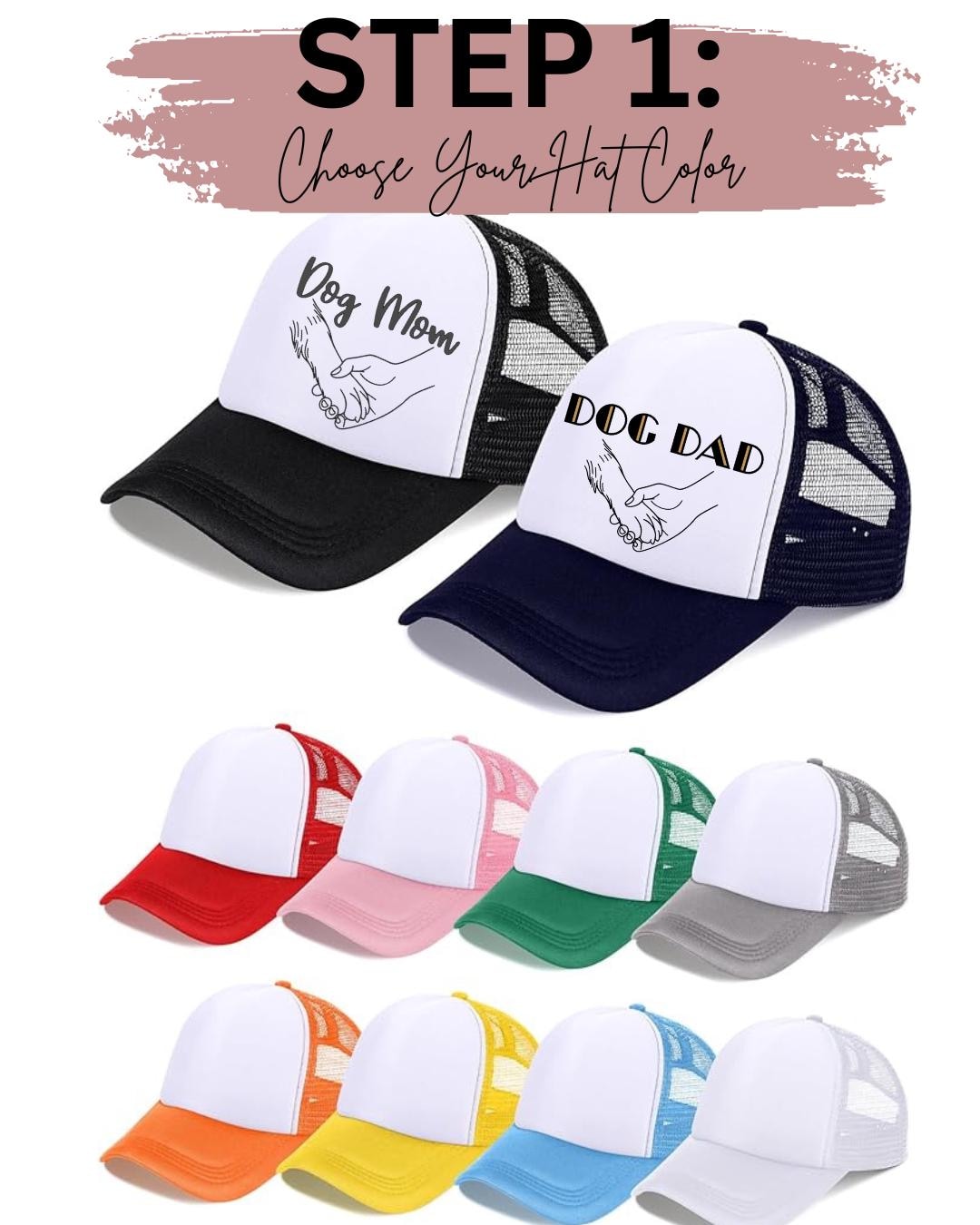 Custom Trucker Hat | Dog Mom Hat | Dog Dad Hat | Pet Parent Baseball ...