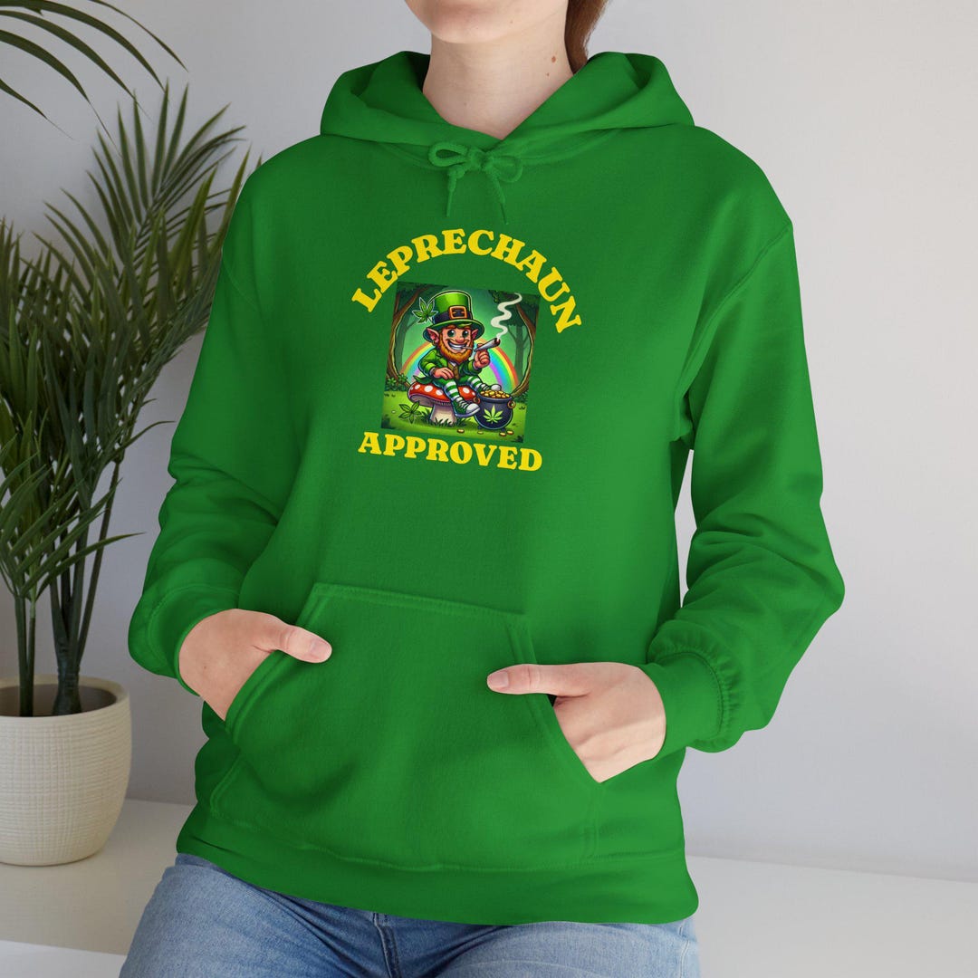 Leprechaun Approved Hoodie, St. Patrick's Day Sweatshirt, Unisex Green ...