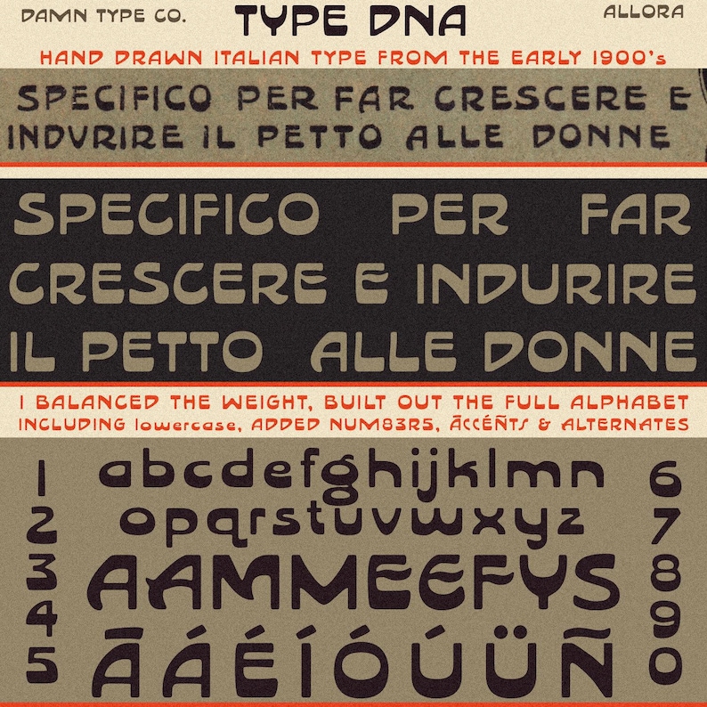 Allora Art Nouveau Font: Bold Retro Display Typeface - Etsy