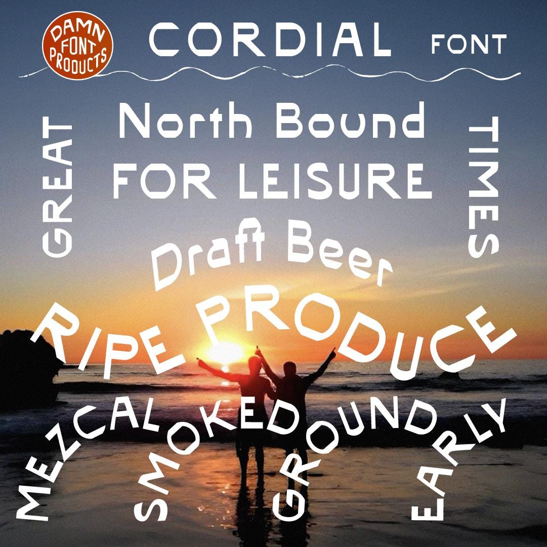 Cordial - Sans Serif , Vintage Font, Retro, Logo Font, Display, Art ...