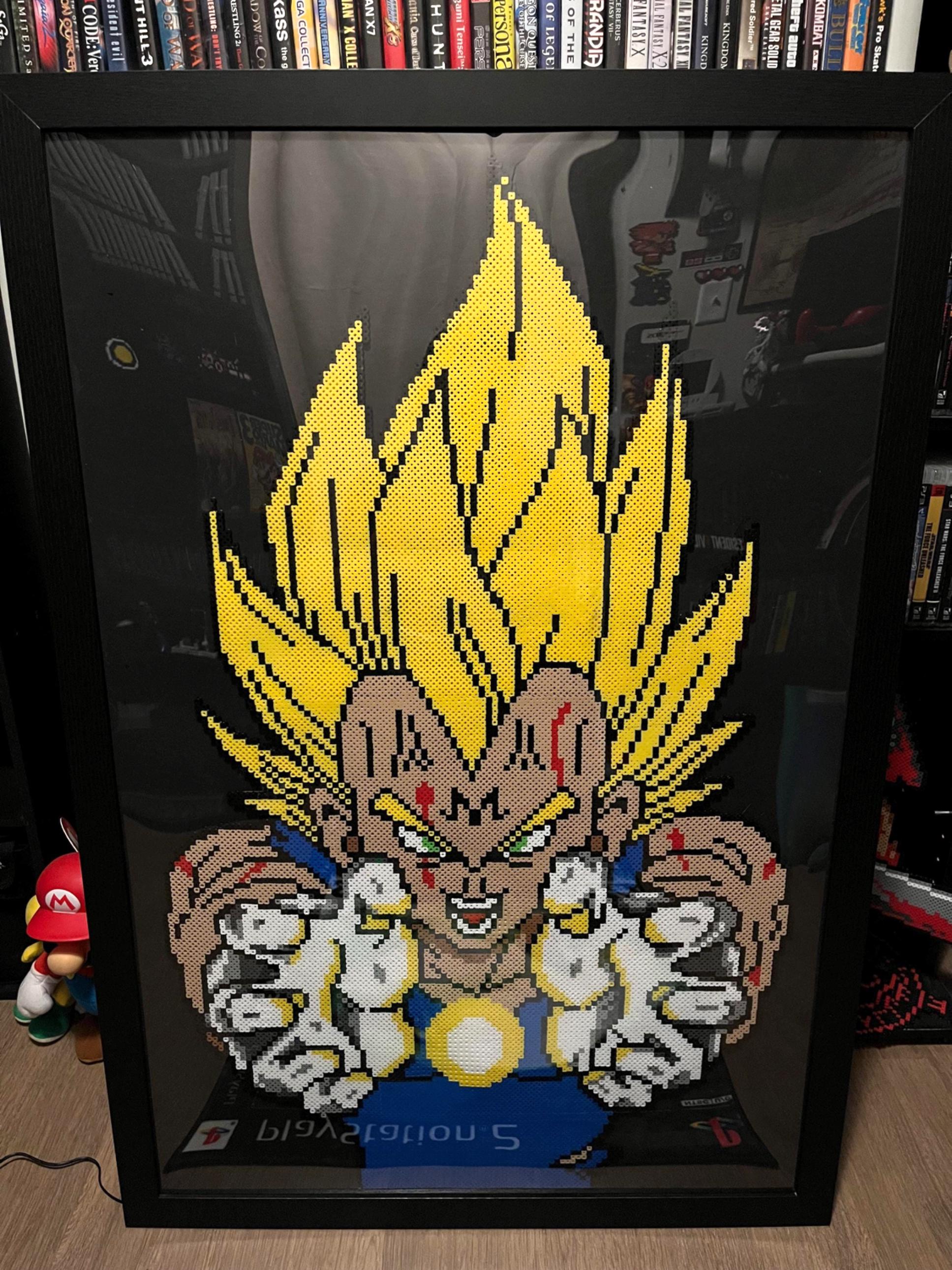 Super Saiyan Majin Vegeta LED Poster/ Crafted Out of Perler Beads - Etsy