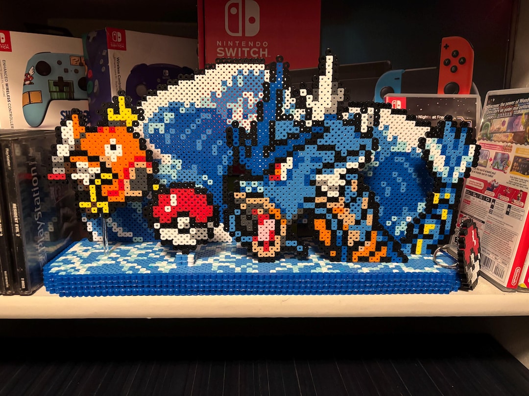 Pokemon Gyarados/magikarp Music Display/ Crafted Out of Perler Beads - Etsy