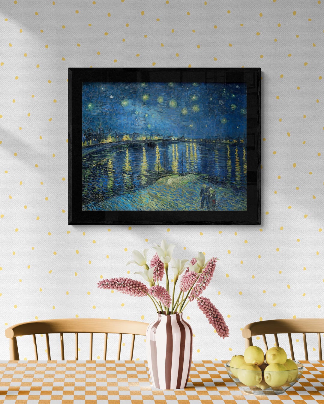 Starry Night Framed Canvas Art, Home Decor, Wall Art, Gift for Art ...