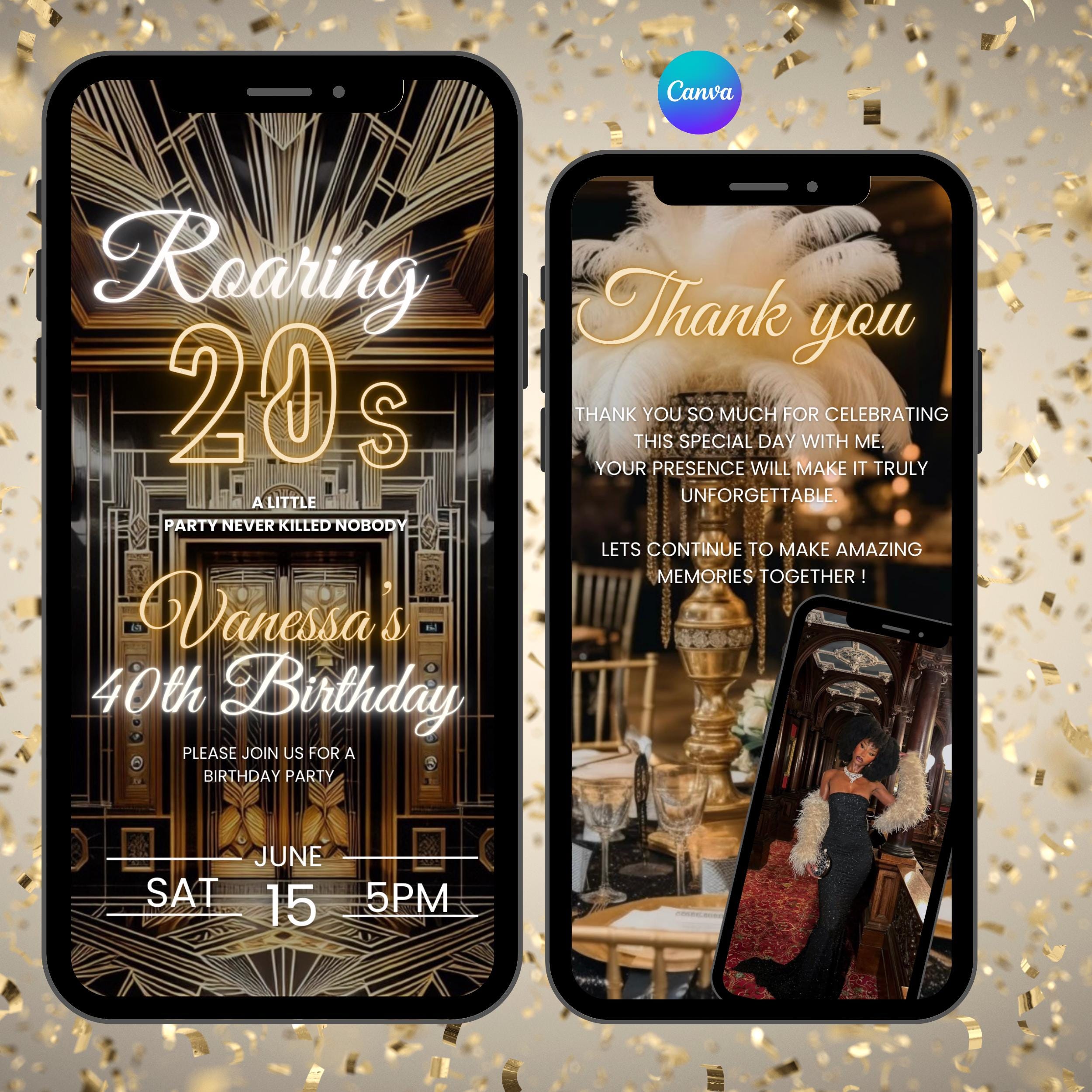 Roaring 20s Invitation, Animated 20s Invitation, Speakeasy Party, a ...