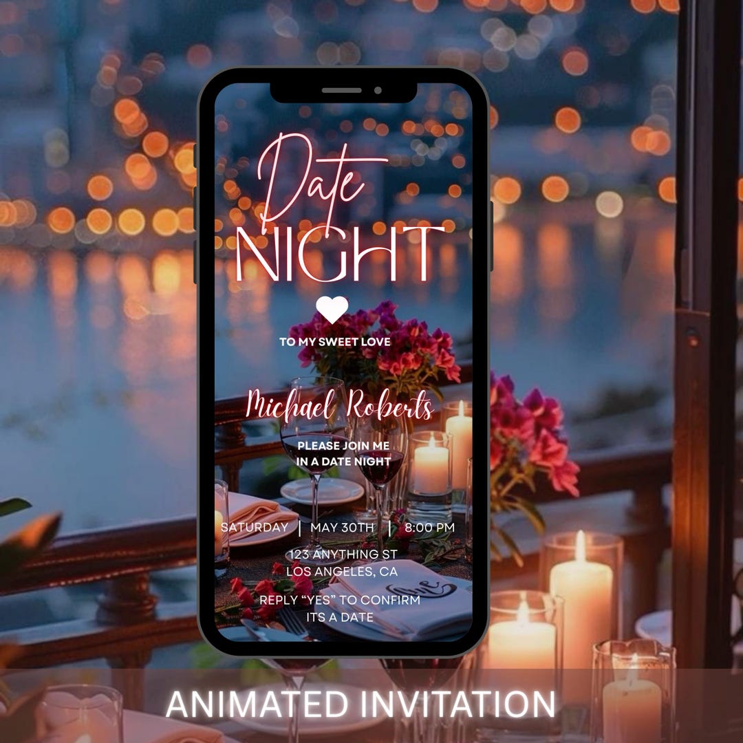 Date Night Invitation, Night Couples Date Invite, Dinner Date Night ...