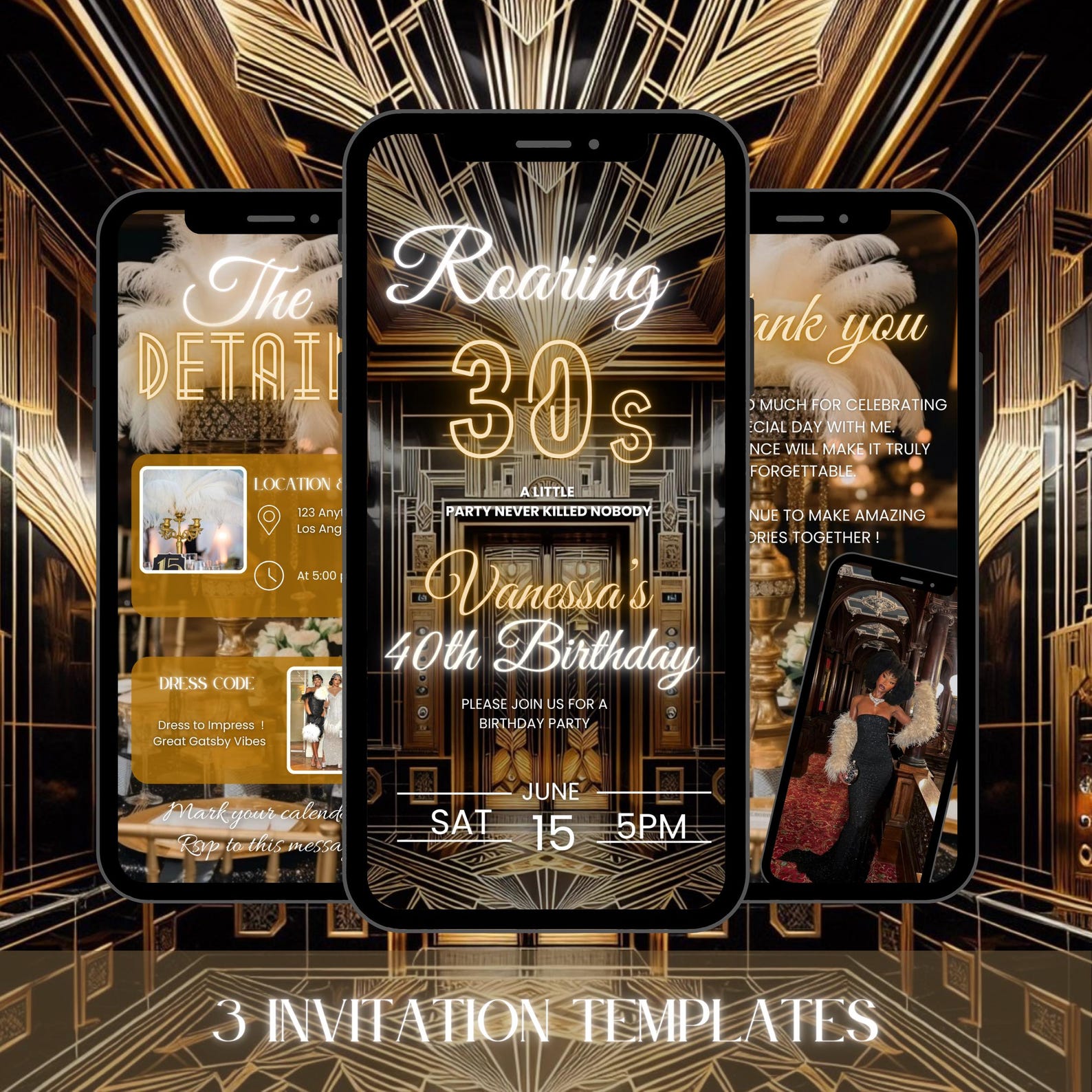Roaring 30s Invitation, Animated 30s Invitation, Speakeasy Party, a ...