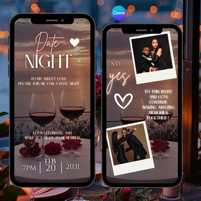 Date Night Invitation, Date Night Dinner Invitation, Romantic ...