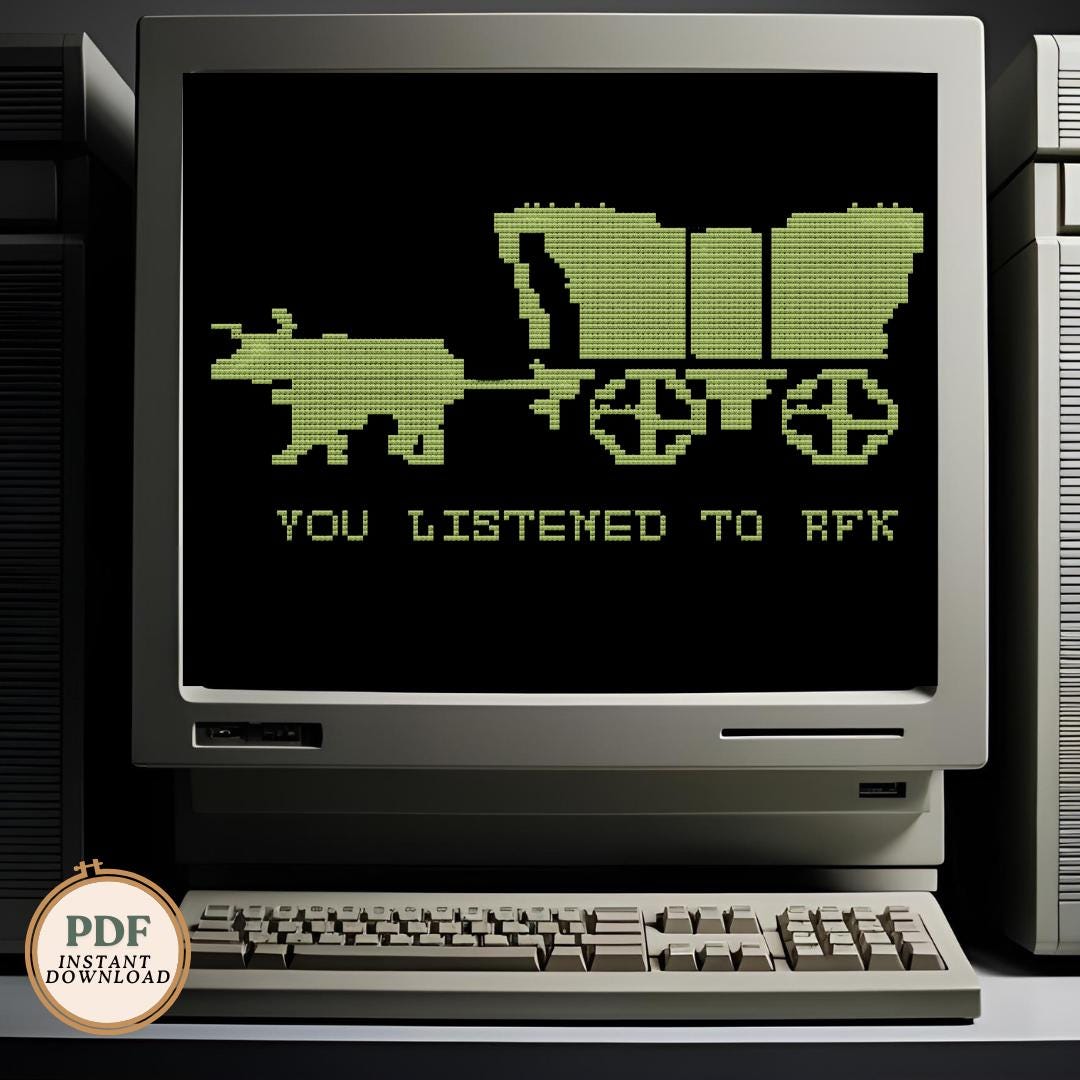 You Listened to RFK– Oregon Trail Death Screen Cross Stitch Pattern ...