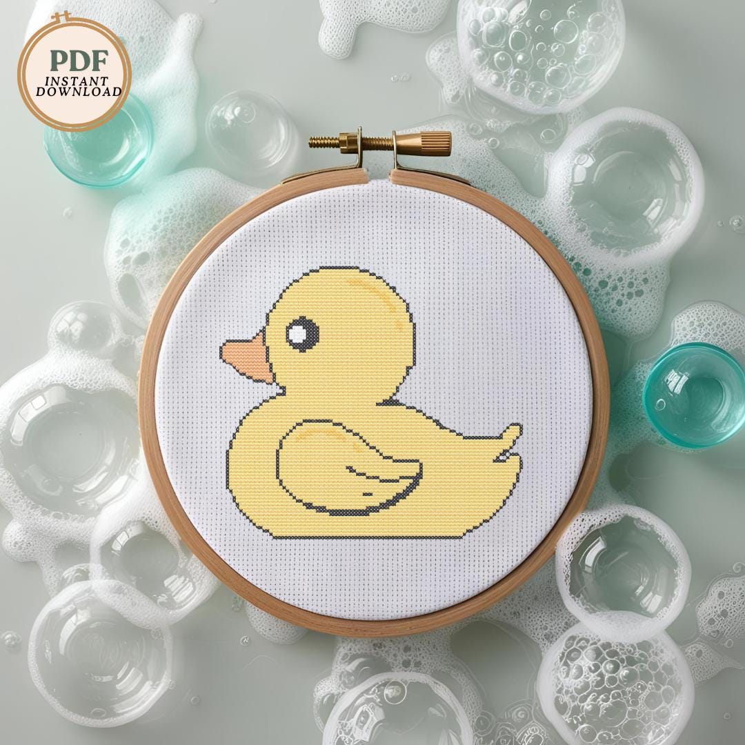 Adorable Rubber Ducky Cross Stitch Pattern | Digital Download | Bath ...