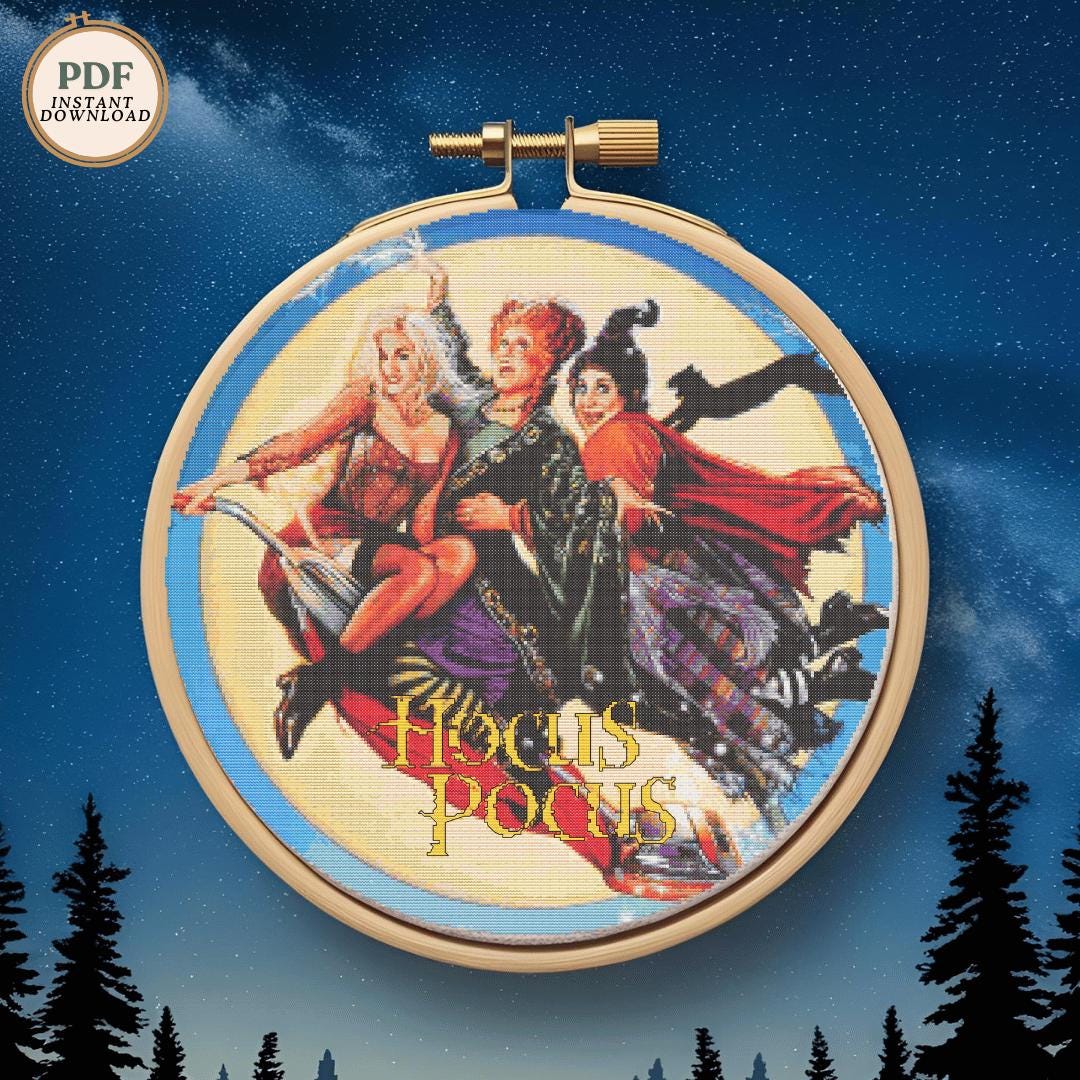 Hocus Pocus Cross Stitch Pattern | Sanderson Sisters Halloween (PDF ...