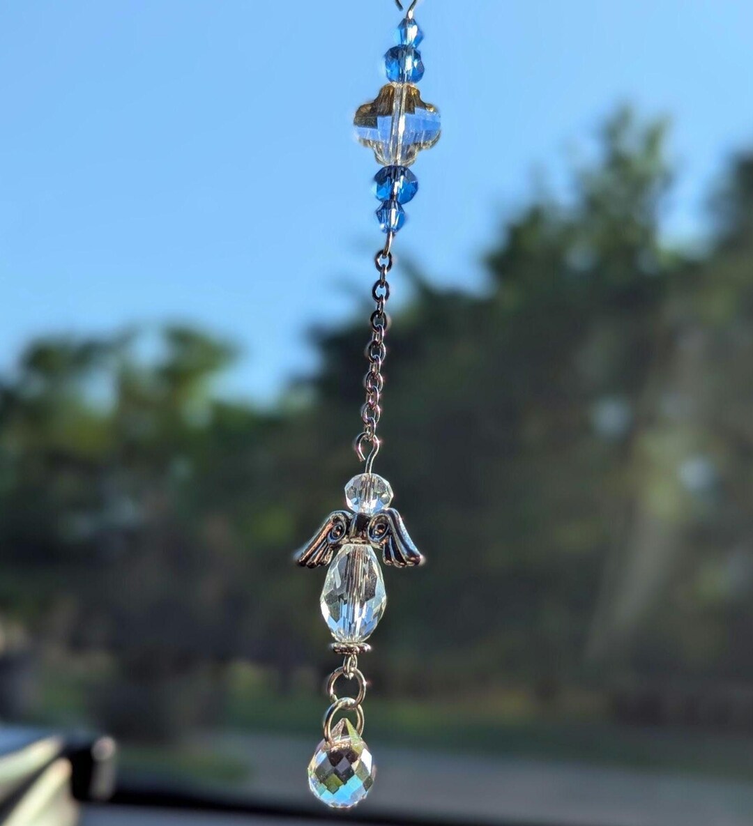 Hanging Crystal Angel Suncatcher for Car - Etsy