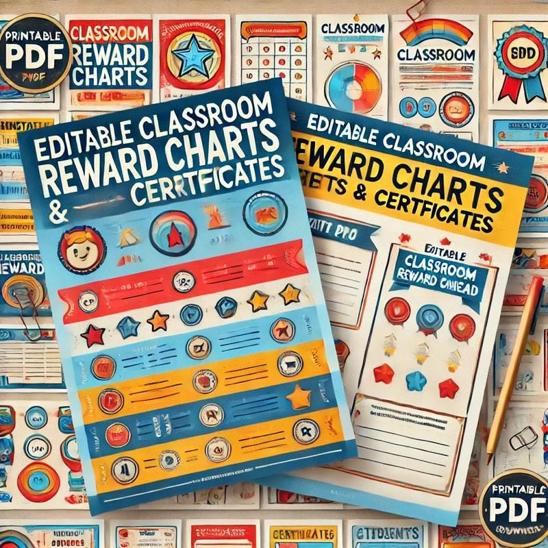 Editable Classroom Reward Charts | Printable PDF Bundle | Behavior ...