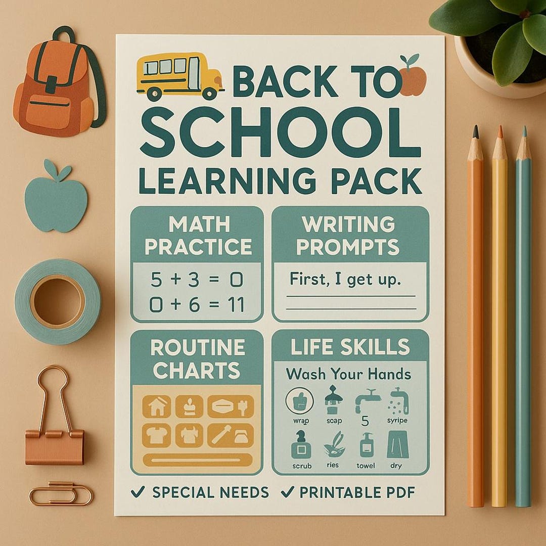 Back to School Learning Pack | Homeschool Worksheets | Math, Writing ...