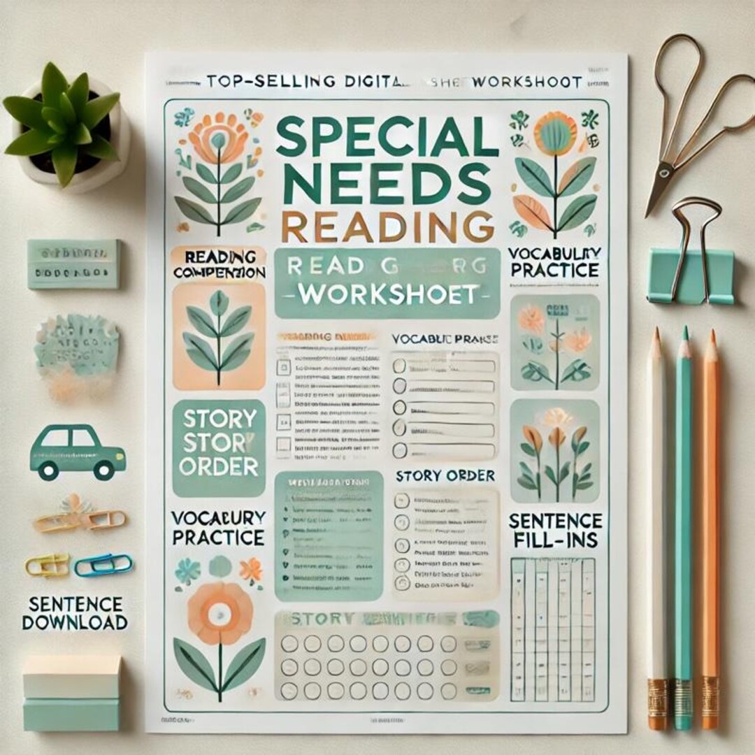 Special Needs Reading Worksheet | Story Order, Vocabulary, and Sentence ...