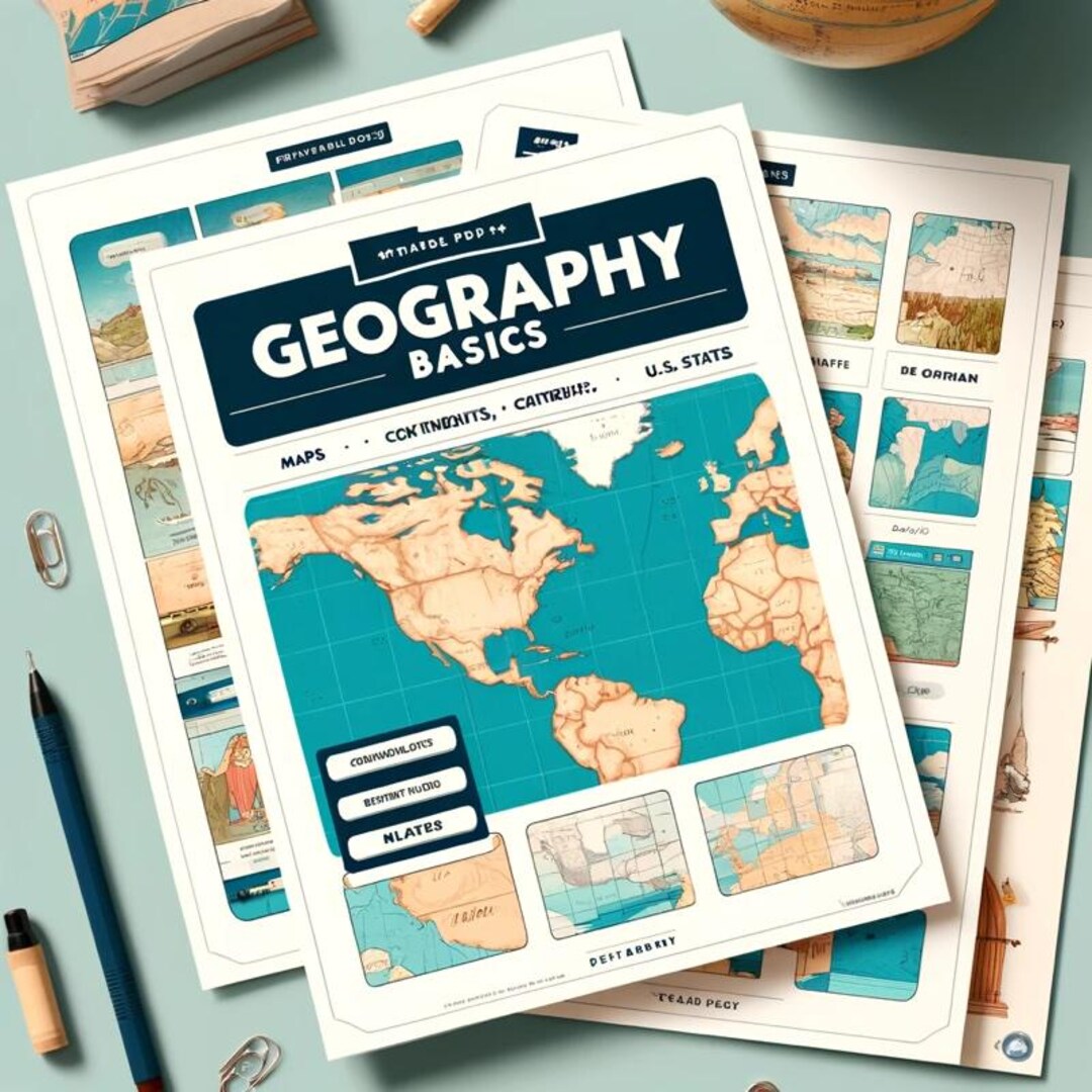 Geography Basics Worksheets | Maps, Continents, Oceans Activity ...
