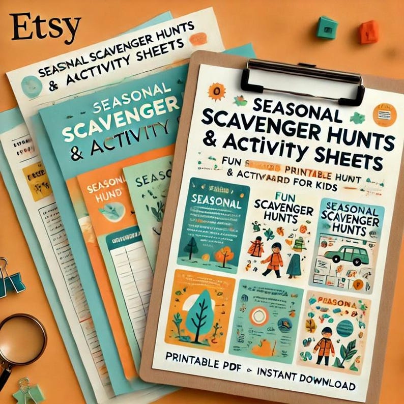 Seasonal Scavenger Hunts and Activity Sheets | Printable PDF | Fall ...