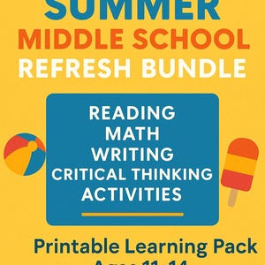 Summer Middle School Refresh Bundle | Reading, Math, Writing, Critical ...