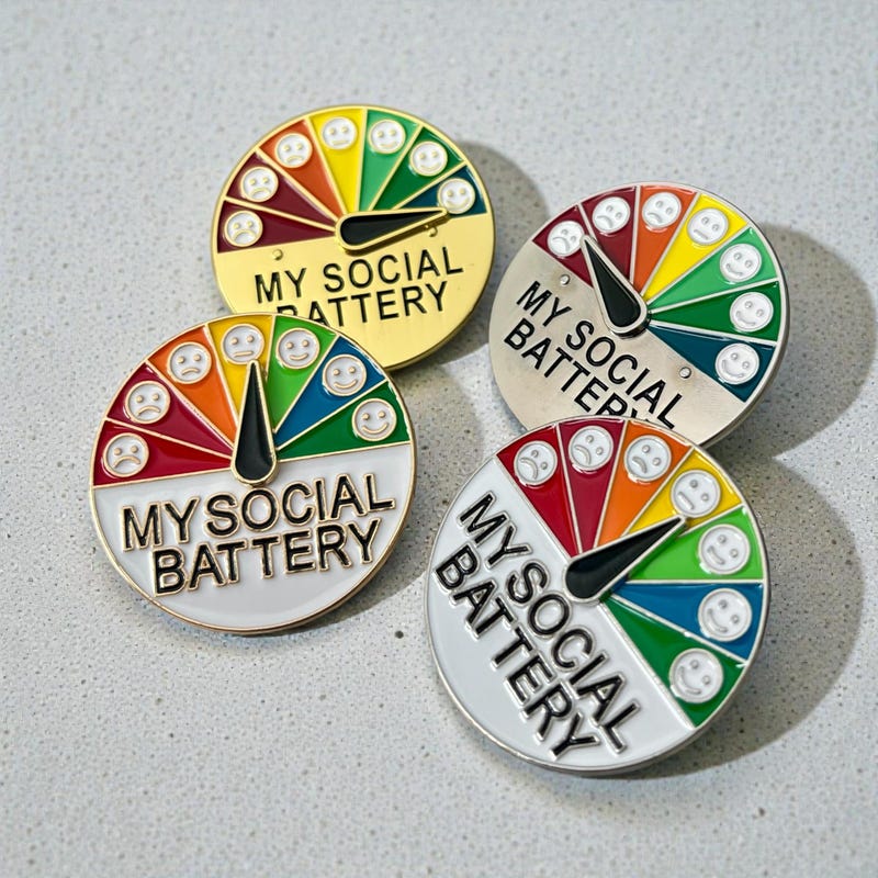 My Social Battery Pin - Etsy