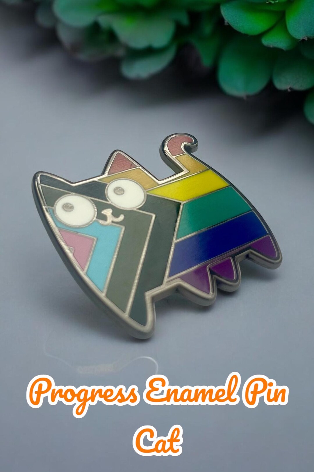 Large Cat ALLY Pride Pin ~ Proud Badge ~ LGBTQ+ ~ Show Your Support as ...