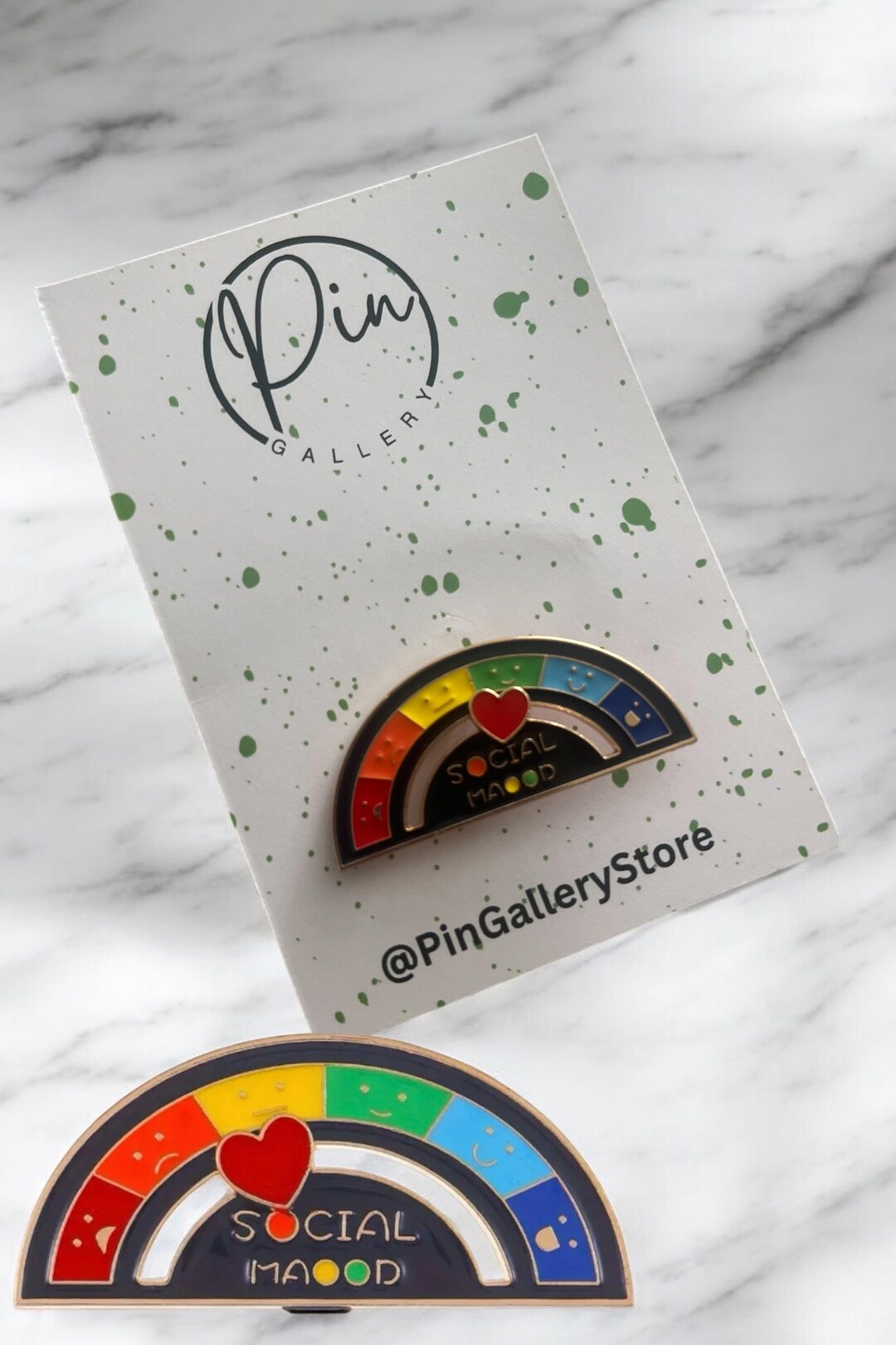 Social Battery Enamel Pin With Moving "emotion's" Slider - Anxiety ...