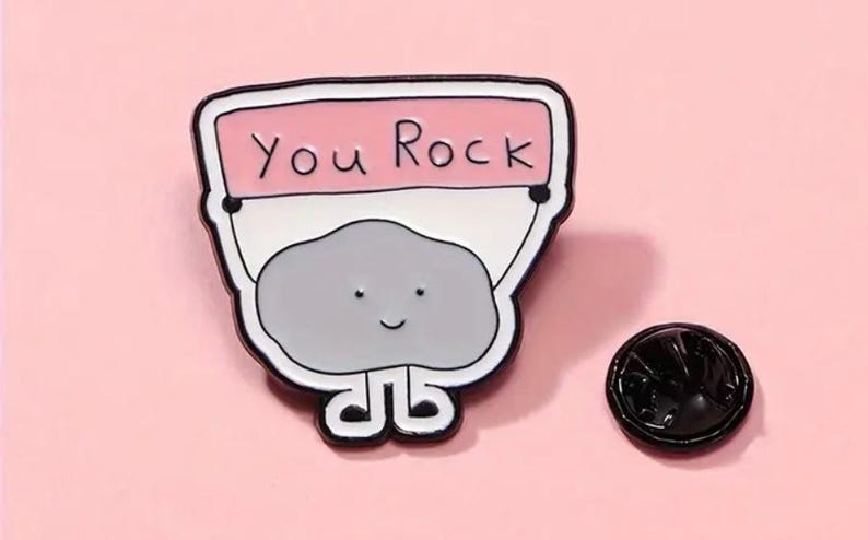 You Rock Enamel Pin ~ Motivational Pin Badge ~ Cute Kawaii Positive ...