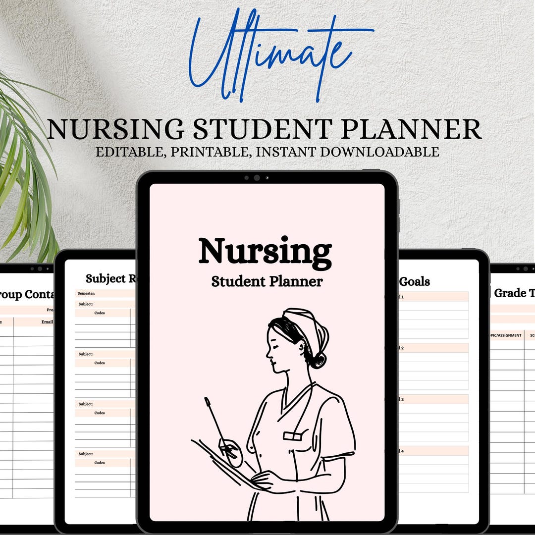 Editable Nursing Planner | Printable RN & Student Nurse Organizer PDF ...