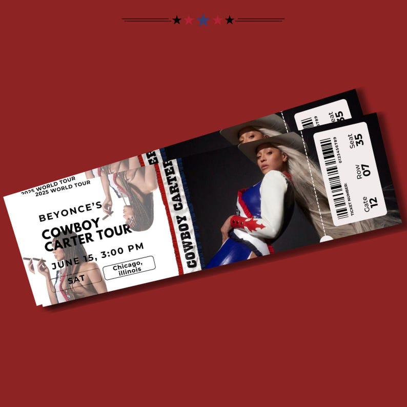 Beyoncé Cowboy Carter Tour 2025 Tickets – Custom Printable Souvenir ...