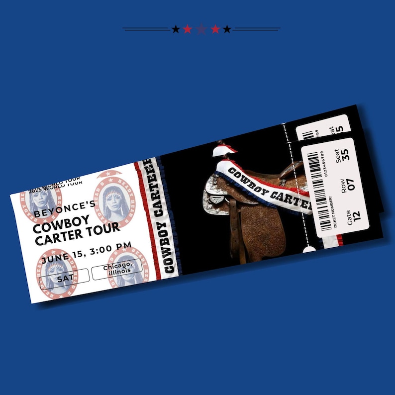 Beyoncé Cowboy Carter Tour 2025 Tickets – Custom Printable Souvenir ...