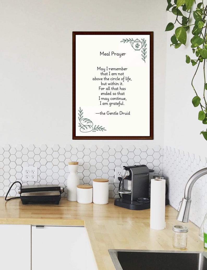 Meal Prayer Printable | Druid Blessing for Mealtime | Digital Download ...