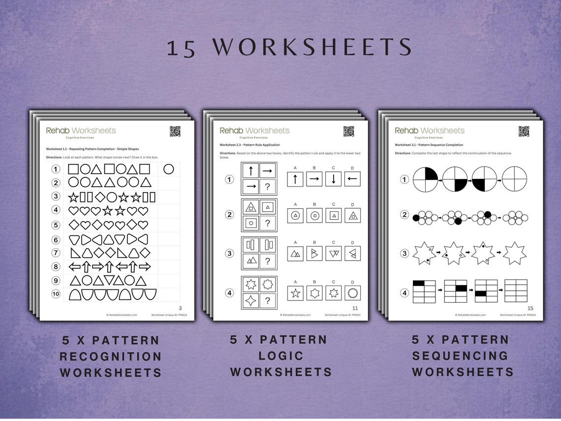 Pattern Recognition (15 Worksheets) - Non-verbal Reasoning - Logic and ...