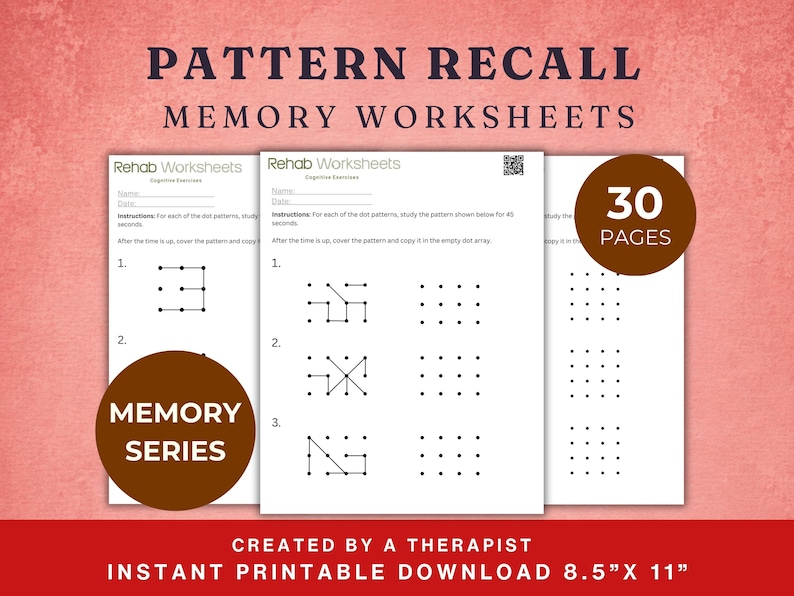 Memory Worksheet Bundle | 120 Worksheets for Memory Therapy, Cognitive ...