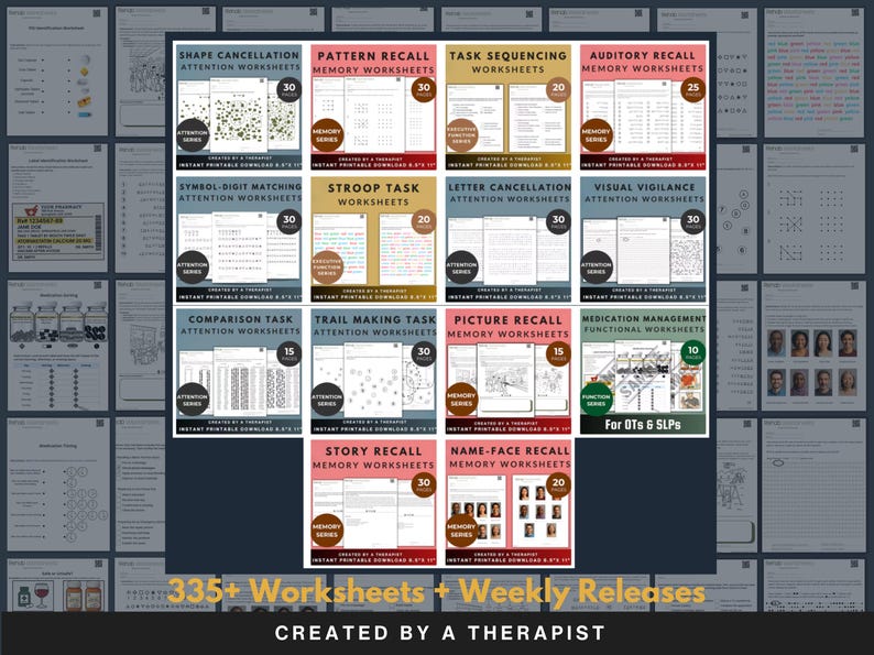 Entire Shop Mega Bundle, Attention, Memory, Executive Function, Stroke ...