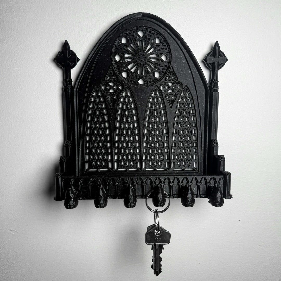 Gothic Cathedral Key Holder Wall Hanger | Raven Hook Necklace & Key ...