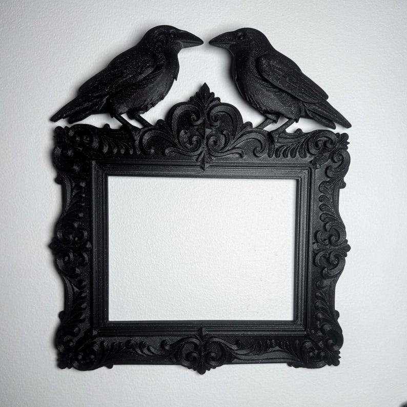 Two Raven Frame | Gothic Raven Picture Frame | Dark Victorian Wall ...