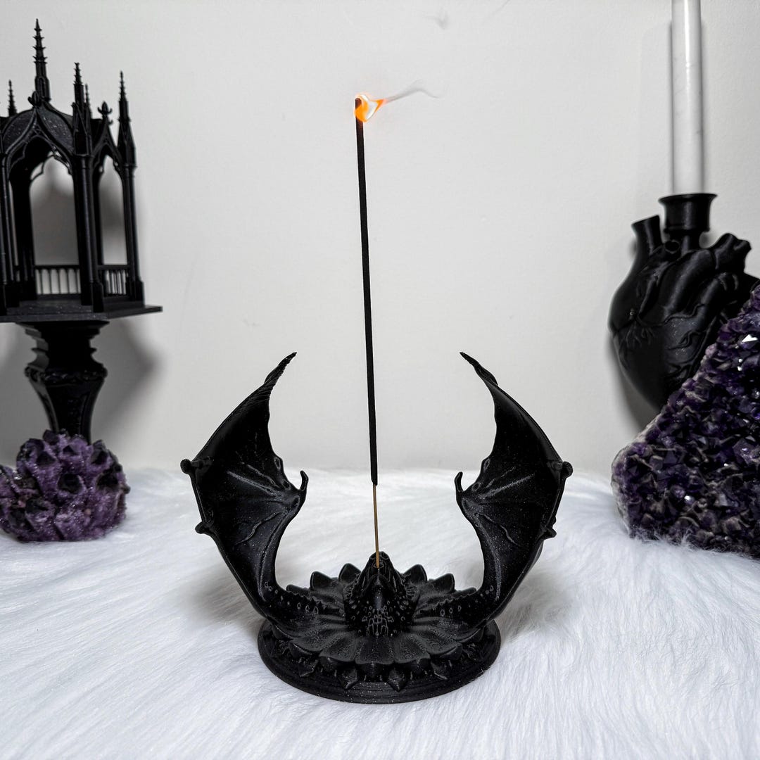 Bat Wing Incense Holder | Gothic Altar Decor | Witchy Bat Burner for ...