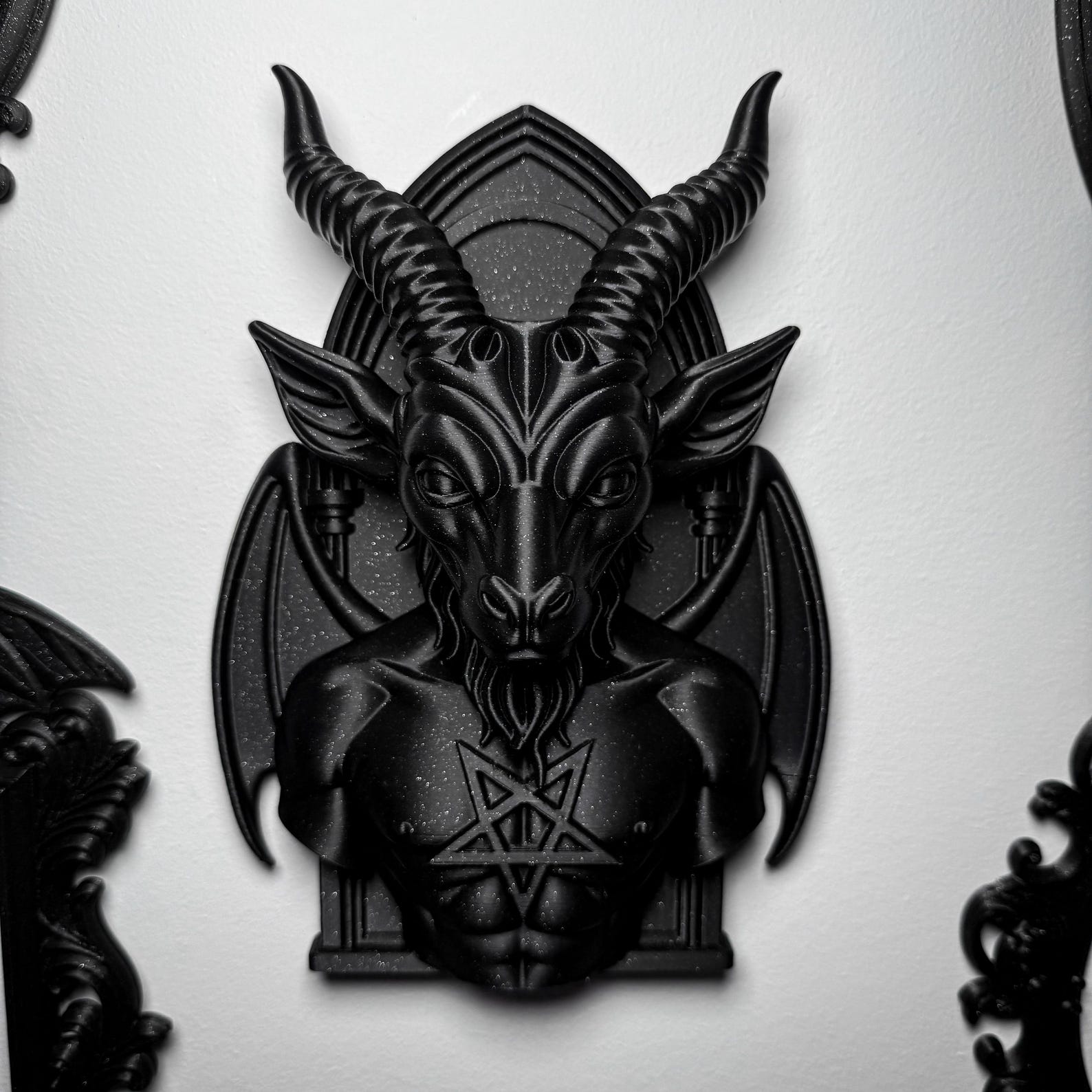 Baphomet Wall Art | Gothic Occult Goat Head Sculpture | Altar & Witchy ...