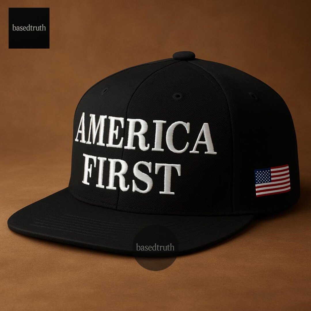 America First Hat Adjustable Snapback, Embroidered Hat, Conservative ...