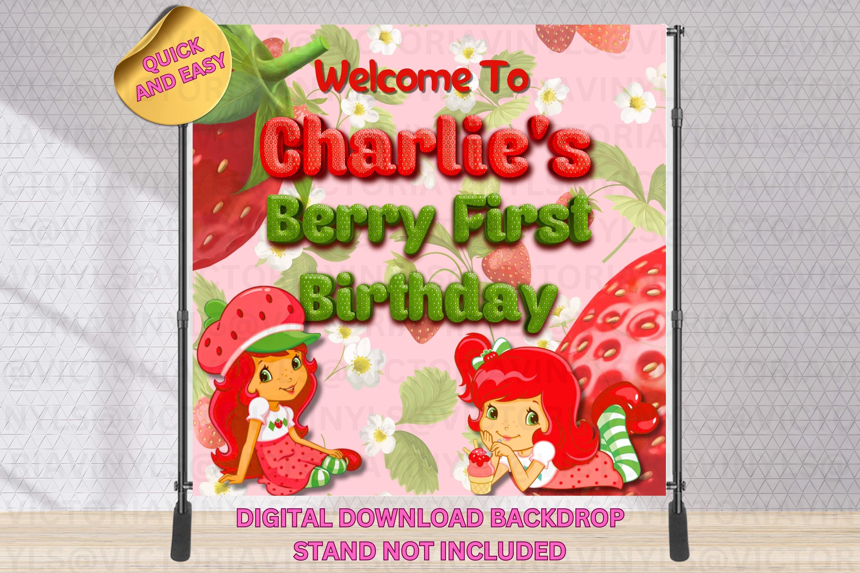 Custom Strawberry Shortcake Birthday Backdrop - DIGITAL DOWNLOAD ONLY ...