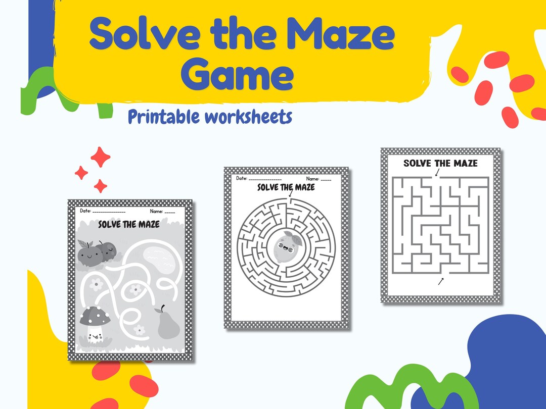 Solve the Maze Game – Printable Puzzle for Kids & – Fun Brain Teaser ...