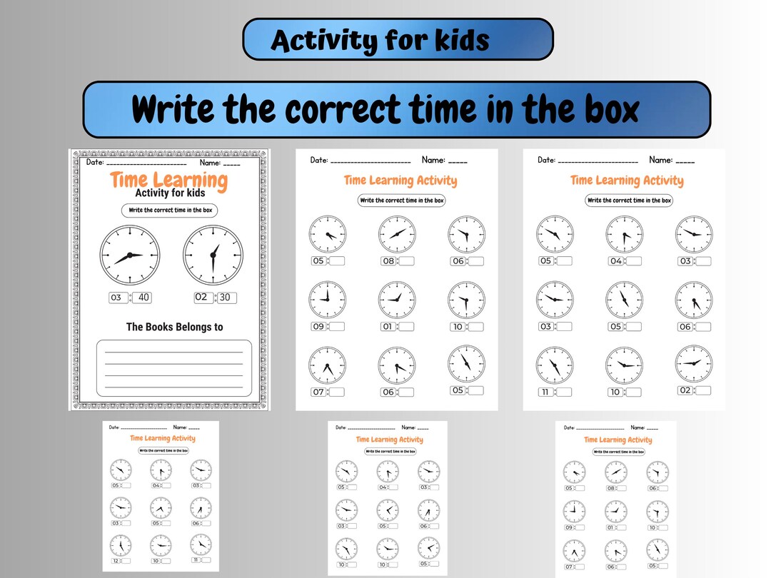 Elling Time Worksheets; Clock Reading Worksheet; Homeschool Worksheet ...