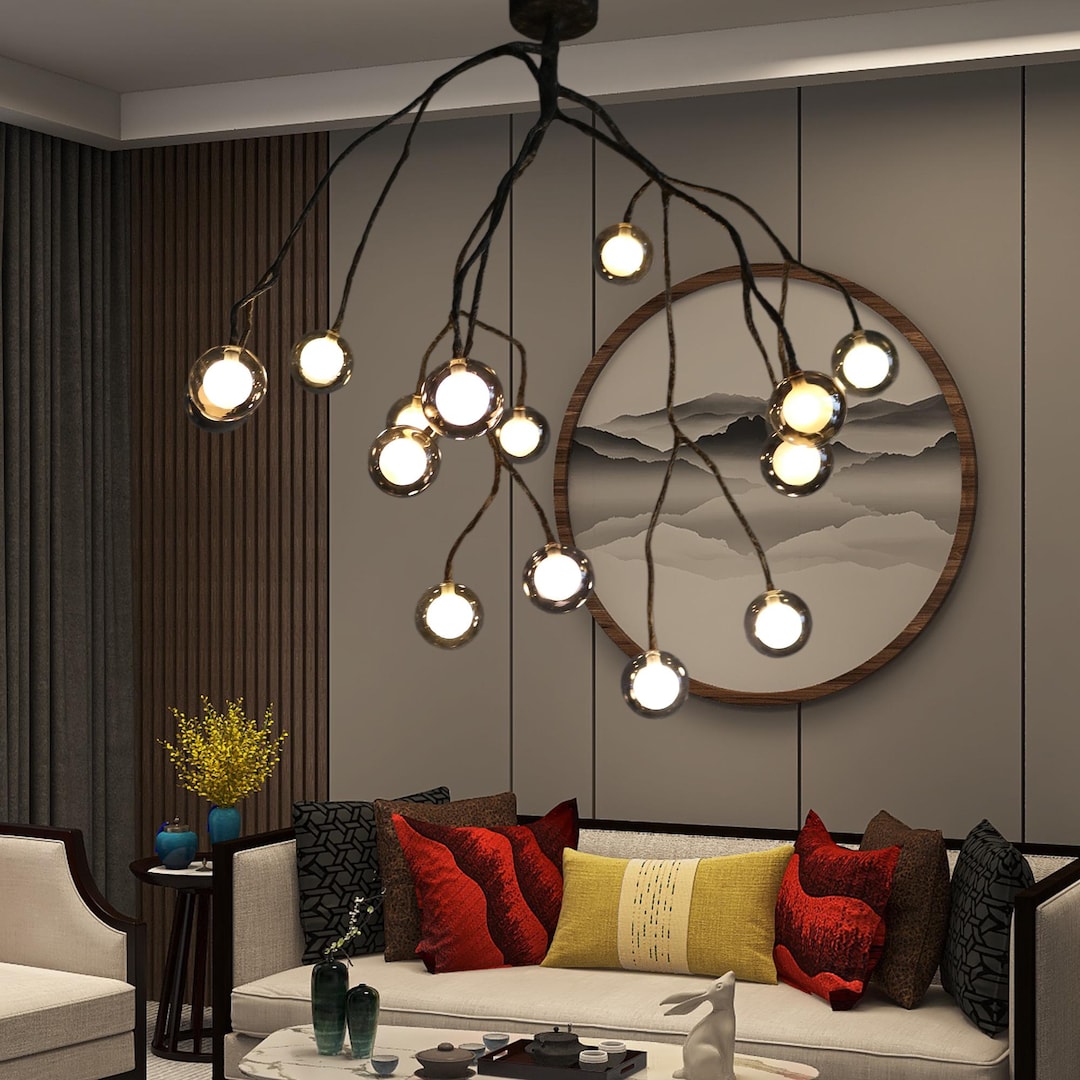 Custom Hand-forged Nordic Iron Branch Chandelier – Rustic Modern ...