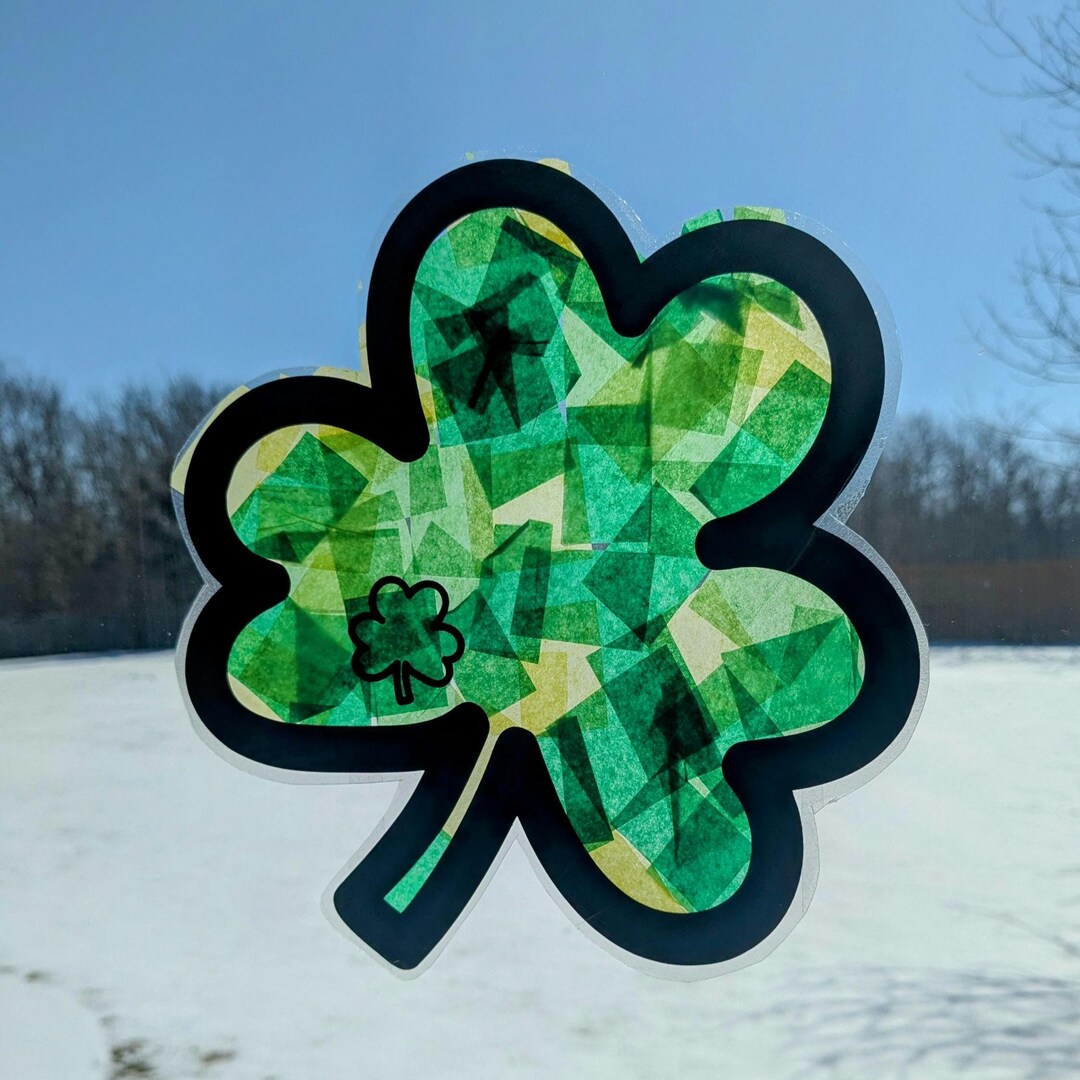 Large Shamrock Suncatchers - St. Patrick's Day Craft Kit for Kids - Etsy