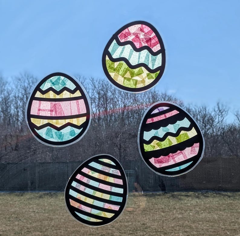 Easy Easter Craft for Kids- Easter Egg Suncatcher Kit - Etsy Australia